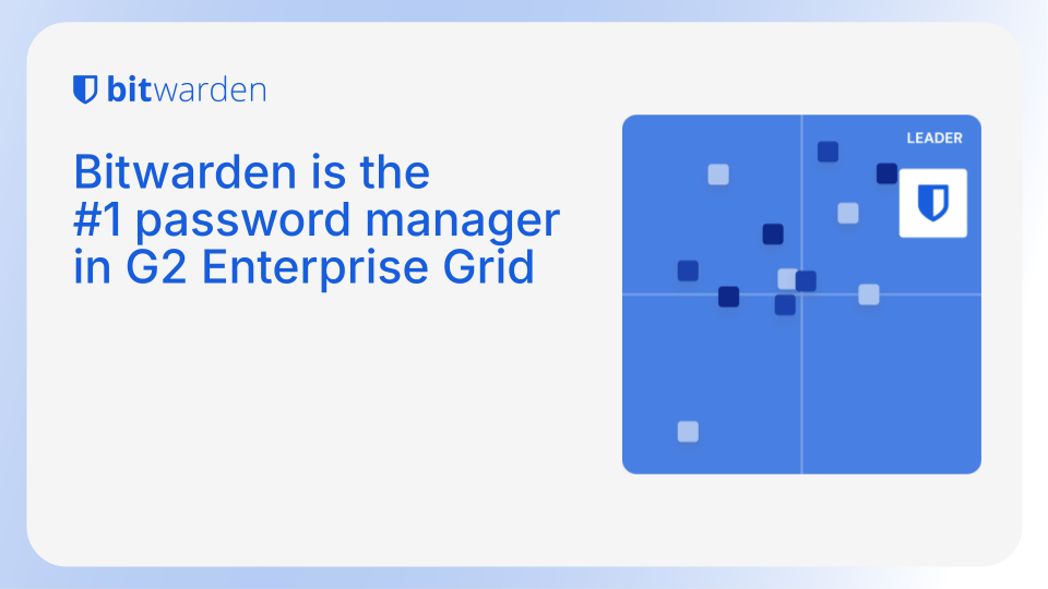 Bitwarden is the #1 password manager in G2 Enterprise Grid | Bitwarden